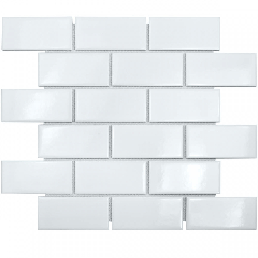 Керамическая мозаика 30x29 Starmosaic Brick & Metro White Glossy